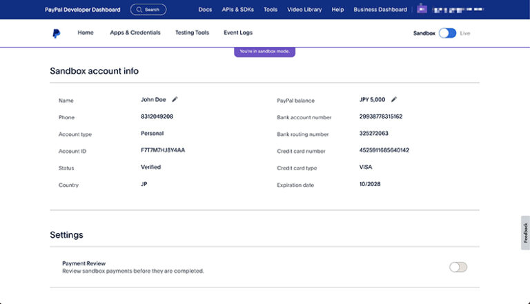 PayPalで決済テストを行う方法 | ワードプレステーマTCD